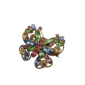 Regency | Jewelry | Vintage Spectacular Multicolor Rhinestone Signed ...